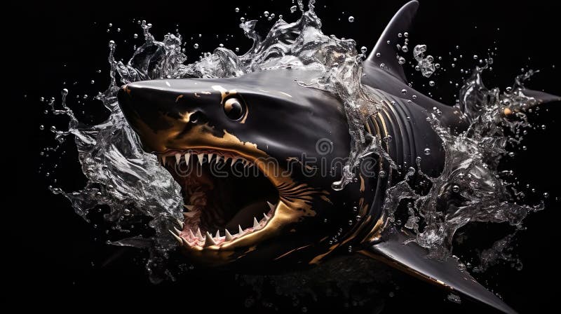 Ferocity Unleashed: Great White S Watery Surge (AI Generated) Stock ...