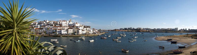 Ferragudo panorama 01 stock photo. Image of town, plants - 10139186