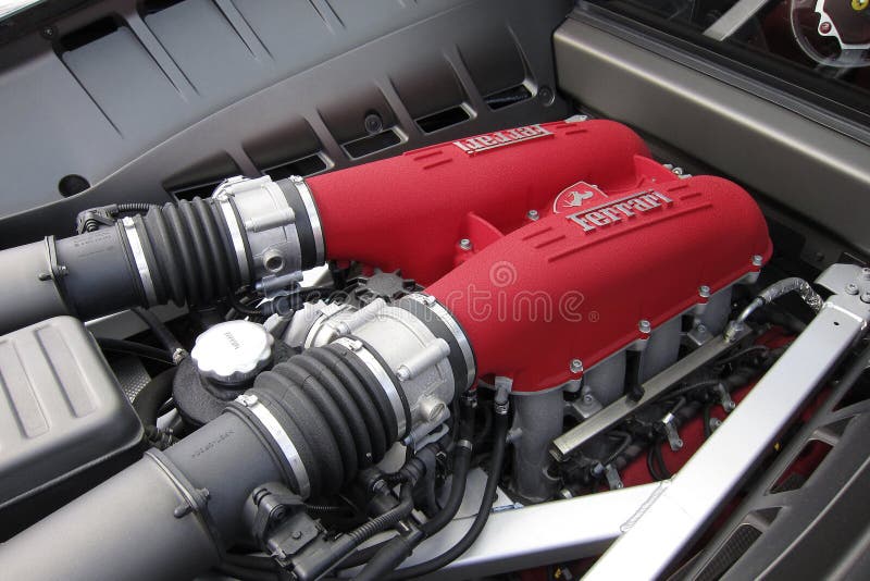 Ferrari 458 engine editorial photography. Image of automobile - 21742242