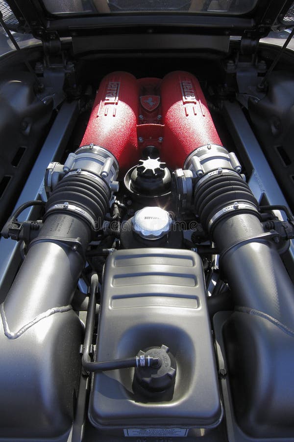 Ferrari 458 engine editorial stock photo. Image of spark - 21742253