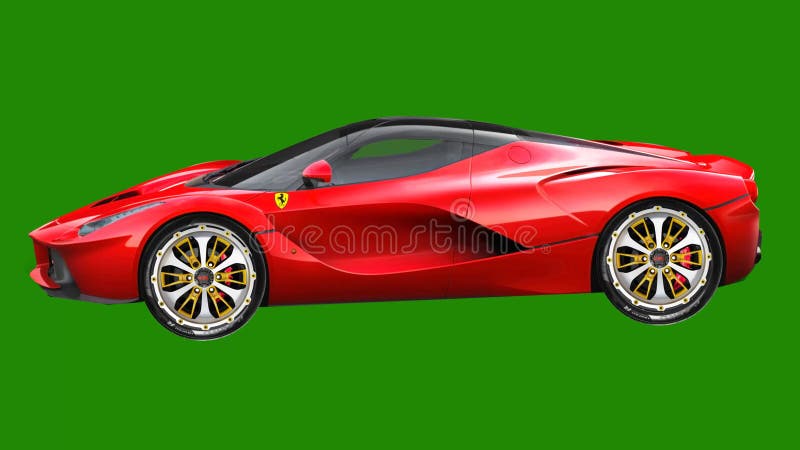 Ferrari Car High Quality Animated Green Screen Stock Video - Video of ...