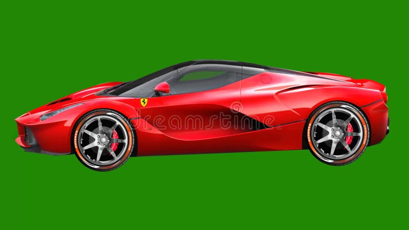 Ferrari Car High Quality Animated Green Screen Stock Video - Video of ...