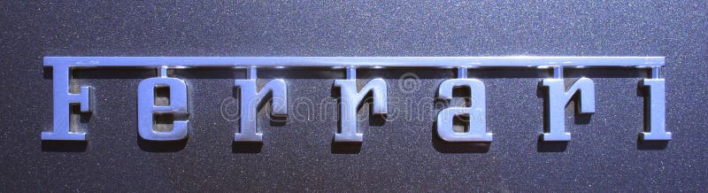 Ferrari- Chrome Lettering Badge Editorial Stock Image - Image of logo ...