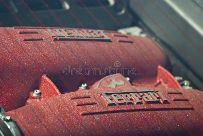 Ferrari engine detail V8 editorial photography. Image of front - 17873897