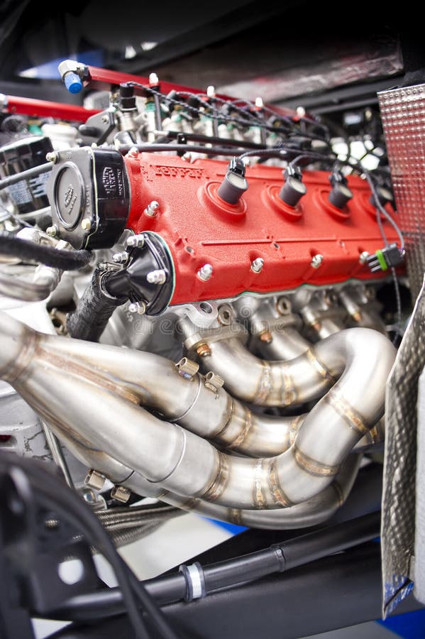 Ferrari engine and exhaust editorial photography. Image of power - 21726032