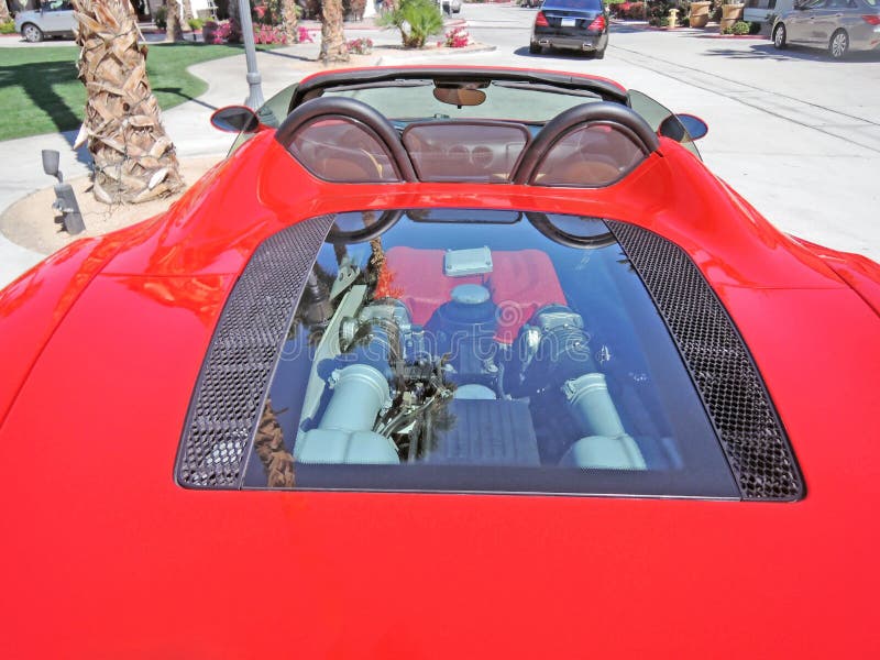 Ferrari Engine Under Glass editorial stock image. Image of ferrari ...