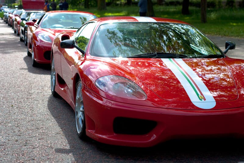 Ferrari line up editorial stock image. Image of aspirational - 14557534