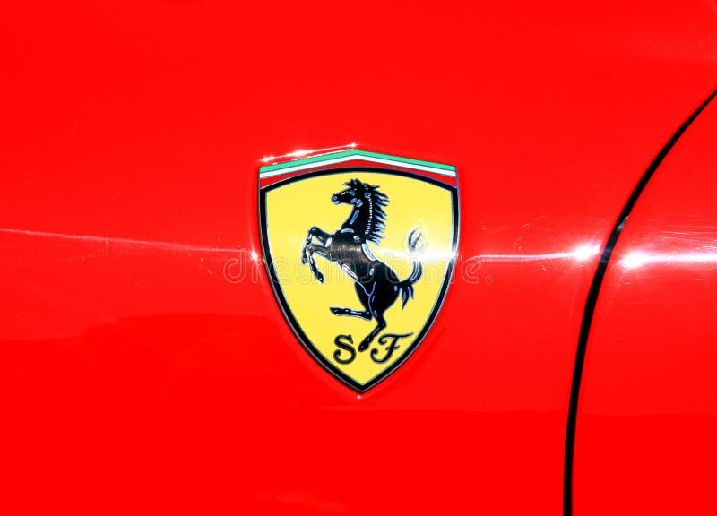 Ferrari Logo on Gray Sport Car Editorial Photography - Image of ...