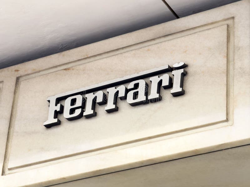 Ferrari Logo on Marble Architecture Wall Displaying Iconic Branding ...