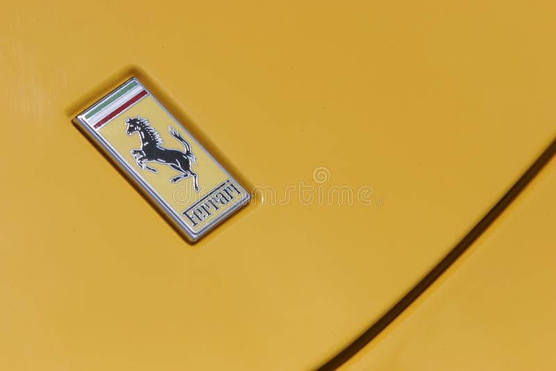 Ferrari Logo on Yellow Sport Car Editorial Stock Image - Image of ...