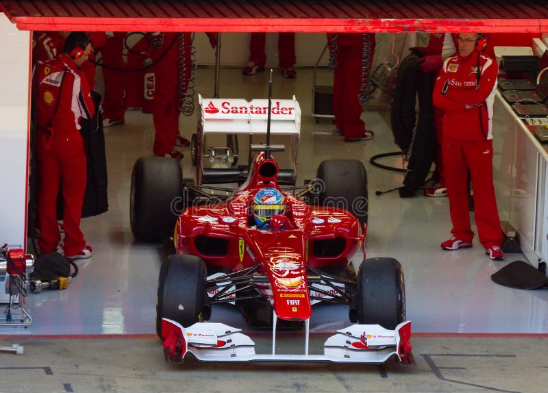 Pit Stop Garage Of Team Ferrari Editorial Photo - Image of mechanics ...