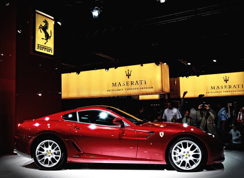 Ferrari at salon auto editorial image. Image of design - 17011190