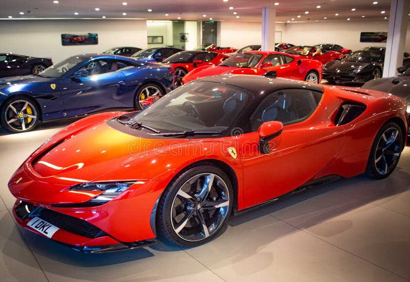Ferrari SF90 in Orange 1000H.P Editorial Photography - Image of ferrari ...