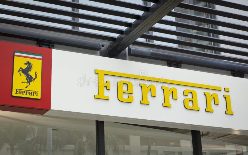 Ferrari sign editorial image. Image of fast, detail, automobile - 31399465