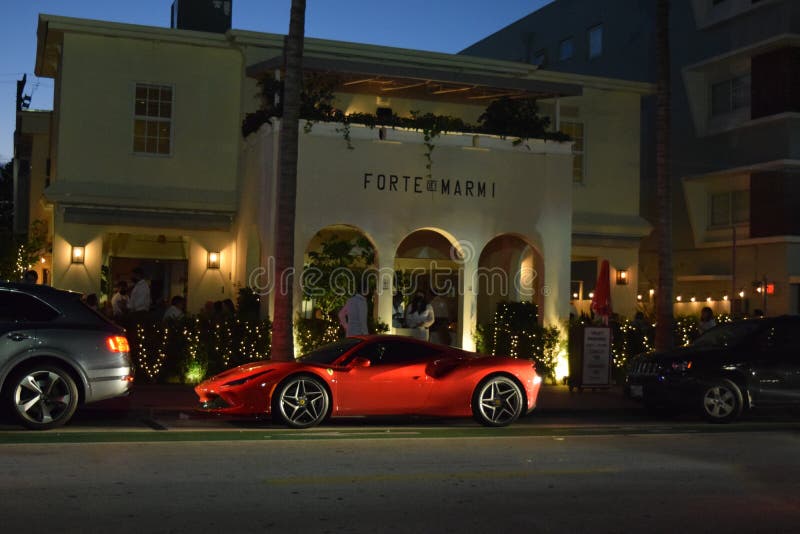Ferrari Sports Car in Miami Editorial Photography - Image of parked ...