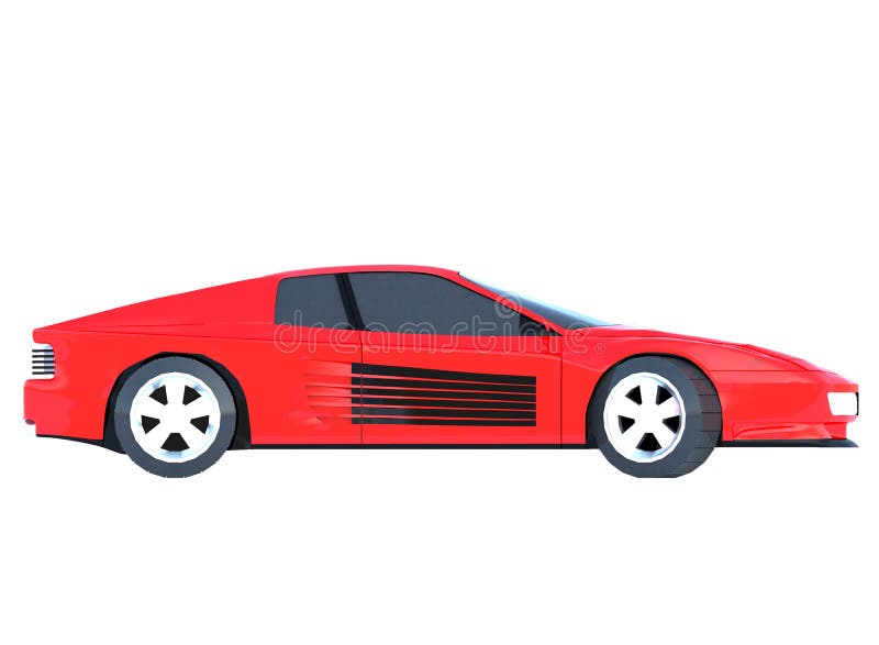 Ferrari Testarossa 3d Render Isolated Editorial Photo - Illustration of ...