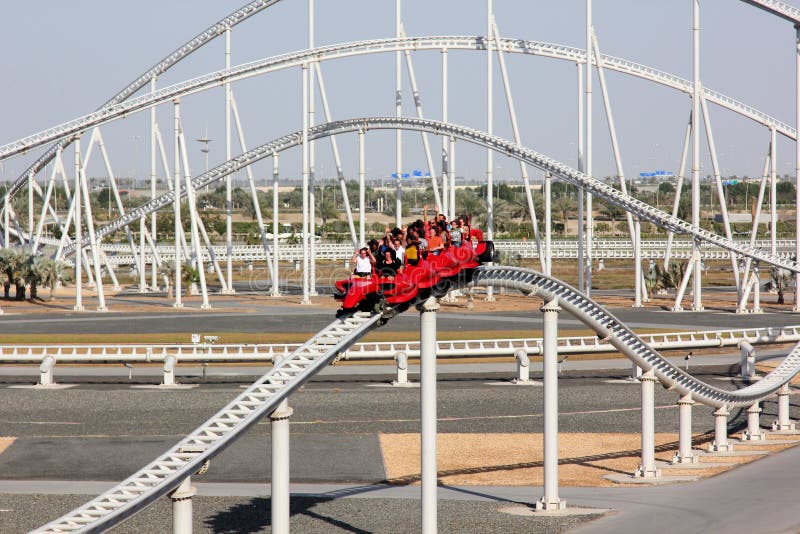 Ferrari World Roller Coaster Editorial Stock Image - Image of east ...