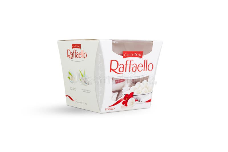 Ferrero Raffaello Em Uma Caixa No Fundo Branco Imagem Editorial ...