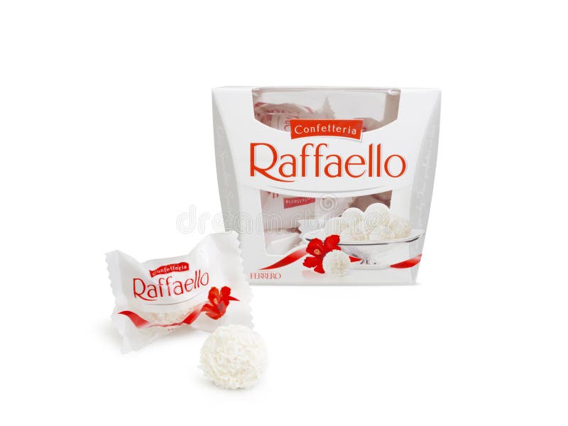 Ferrero Raffaello Em Uma Caixa No Fundo Branco Imagem de Stock ...