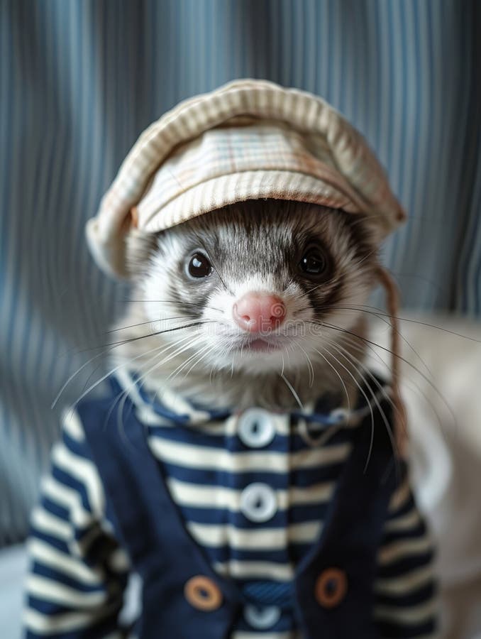 Ferret Dressed Striped Outfit Hat Stock Photos - Free & Royalty-Free ...