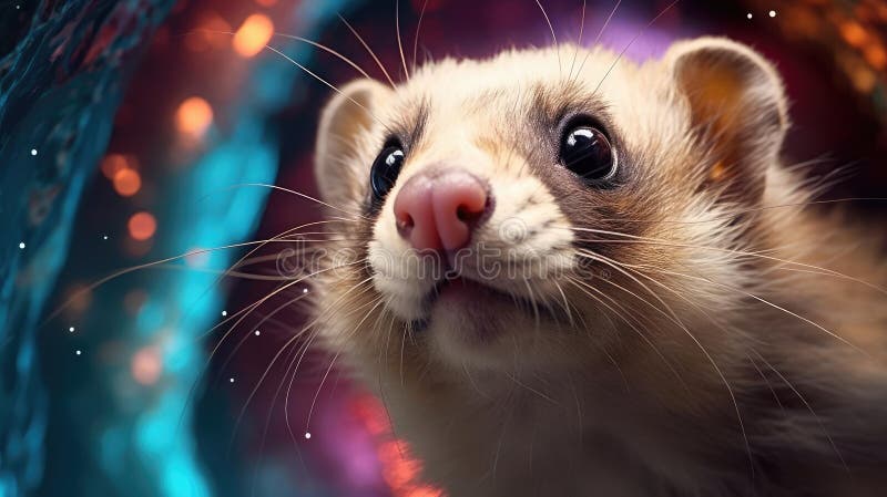 Ferret face close-up stock photo. Image of wildlife - 297692130