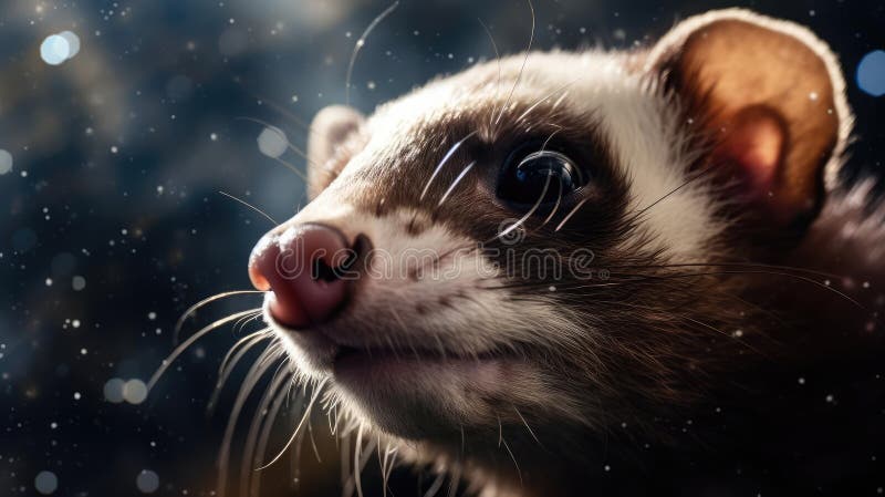 Ferret face close-up stock photo. Image of animal, ferret - 299403776