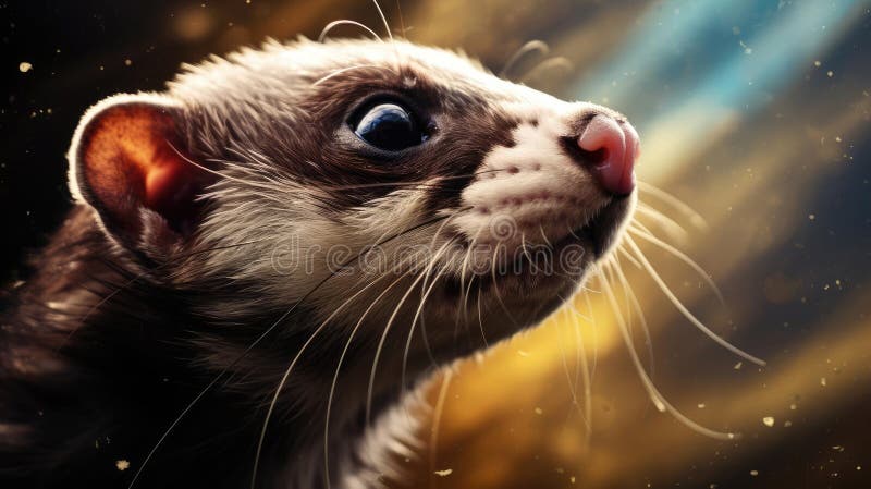 Ferret face close-up stock illustration. Illustration of face - 299413174