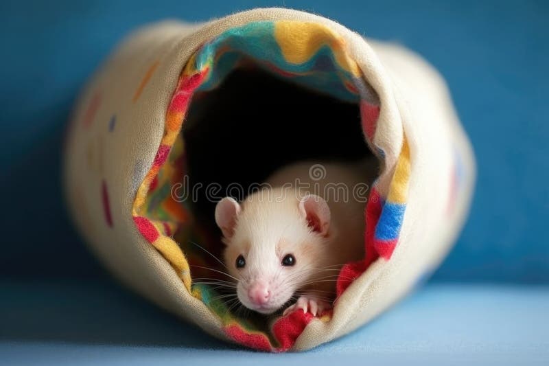 Ferret Napping Inside Cozy Fleece Tube Stock Illustration ...