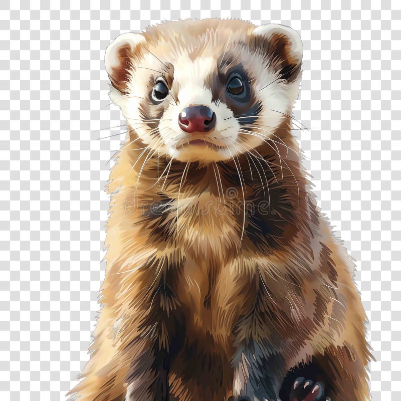 Ferret Transparent Background Realistic Element Stock Illustration ...