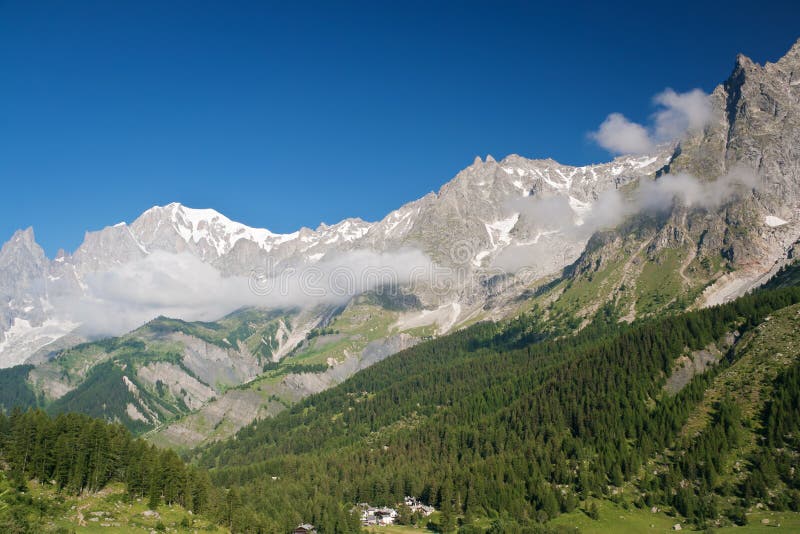 Ferret Valley and Mont Blanc Stock Image - Image of high, italian: 16220851
