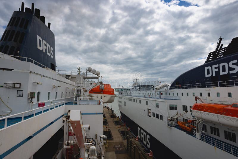 The Ferries DFDS Parking in the Dover Port , Great Britain Editorial ...