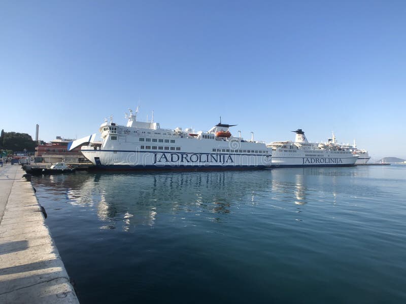 Ferries in the Harbor of Split Stock Image - Image of jadrolinija ...