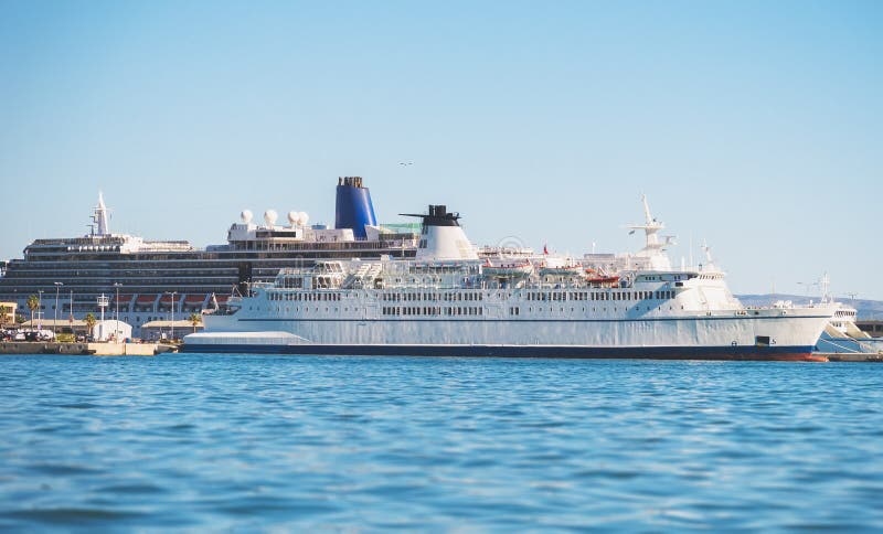Ferries in the port. stock photo. Image of ferryboat - 126618230