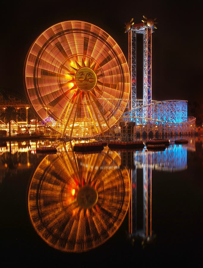 Ferris wheel stock image. Image of water, park, night - 10898073