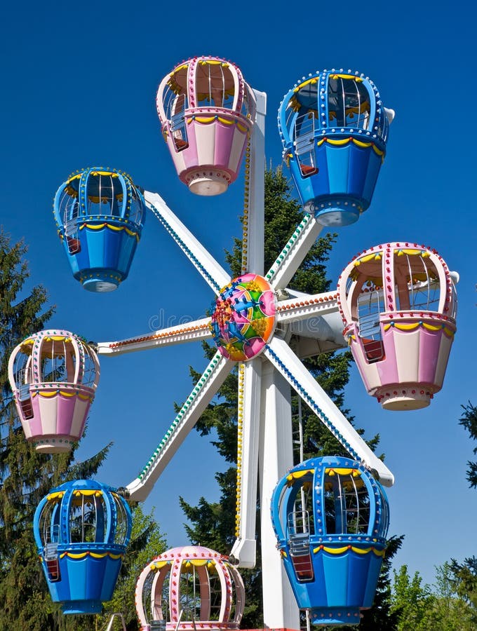 Ferris Wheel in Amusement Park Stock Image - Image of celebration ...