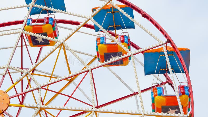 Ferris Wheel in an Amusement Park, Bright and Fun, Stock Image - Image ...