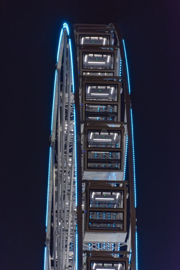 Ferris Wheel Attraction Side Night View Stock Image - Image of passeger ...