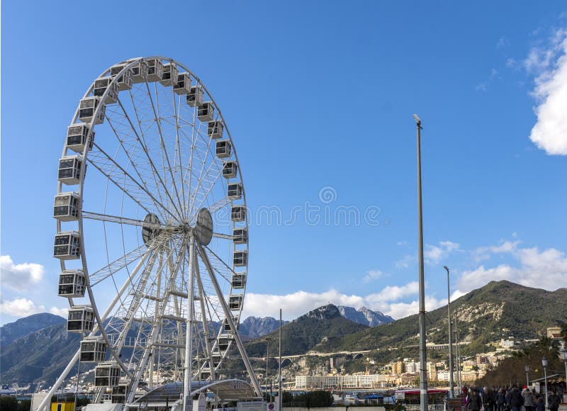 Ferris Wheel Attraction Side View Stock Photo - Image of travel ...