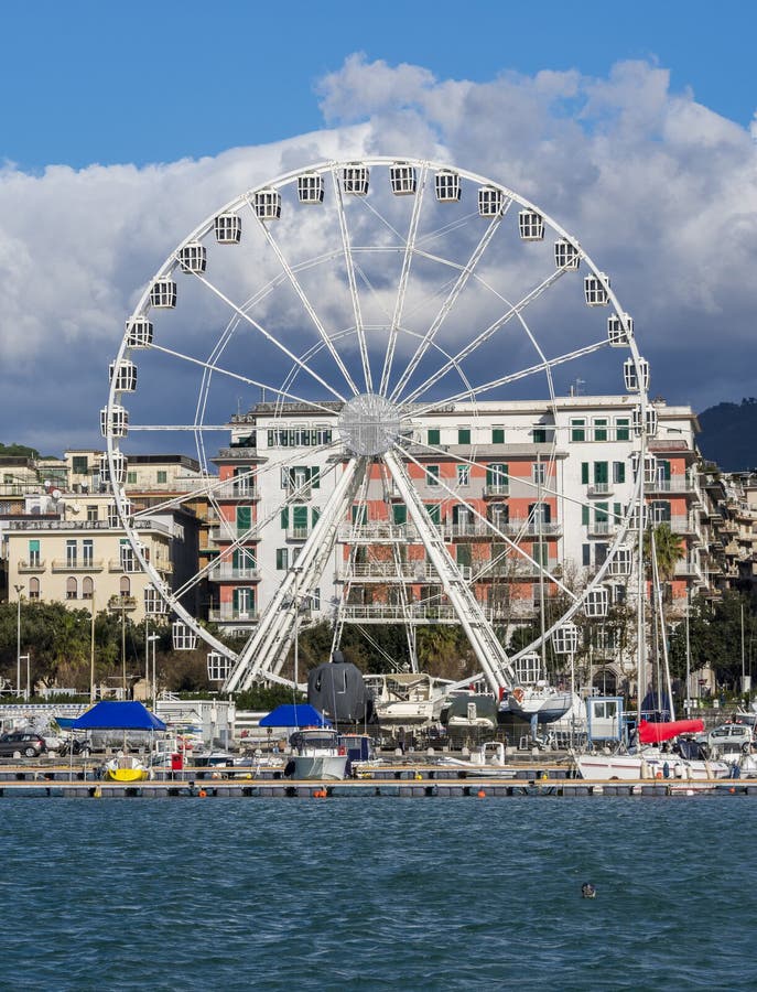 Ferris Wheel Attraction Side View Stock Photo - Image of cabins, circle ...