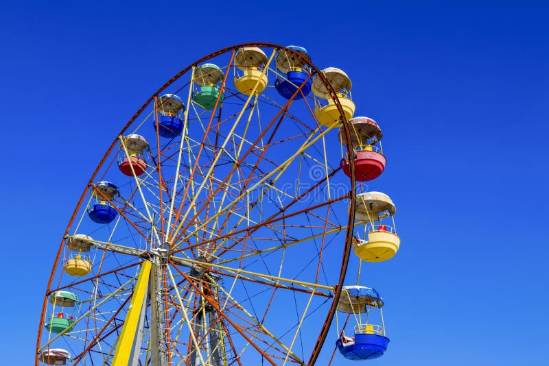 Ferris Wheel on a Background of Blue Winter Sky Stock Image - Image of ...