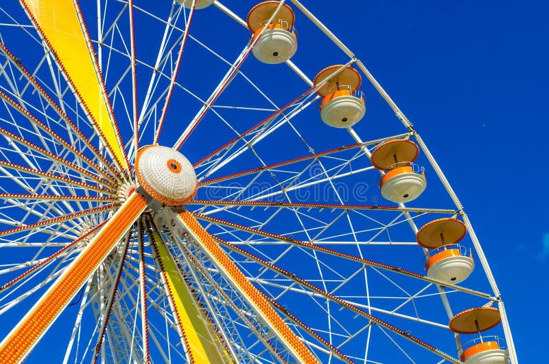 Ferris Wheel on Blue Background Stock Image - Image of amusement ...