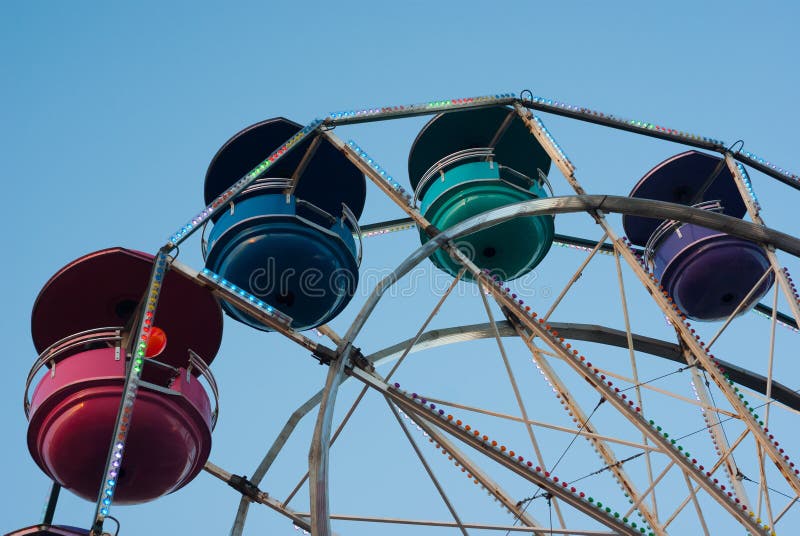 Ferris wheel on blue sky stock image. Image of park - 136376117