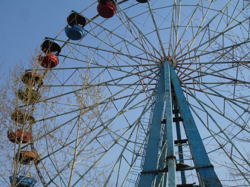 Ferris Wheel in the Attraction Park Stock Image - Image of spring ...