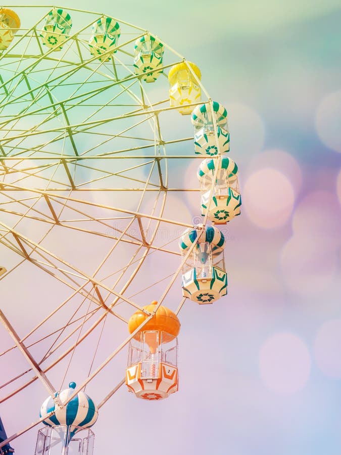 Ferris Wheel on Blue Sky stock image. Image of seats - 68844787