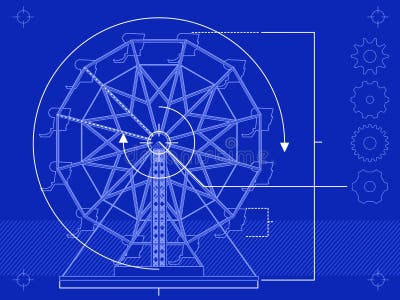Ferris wheel blueprint stock vector. Illustration of amusement - 19906470