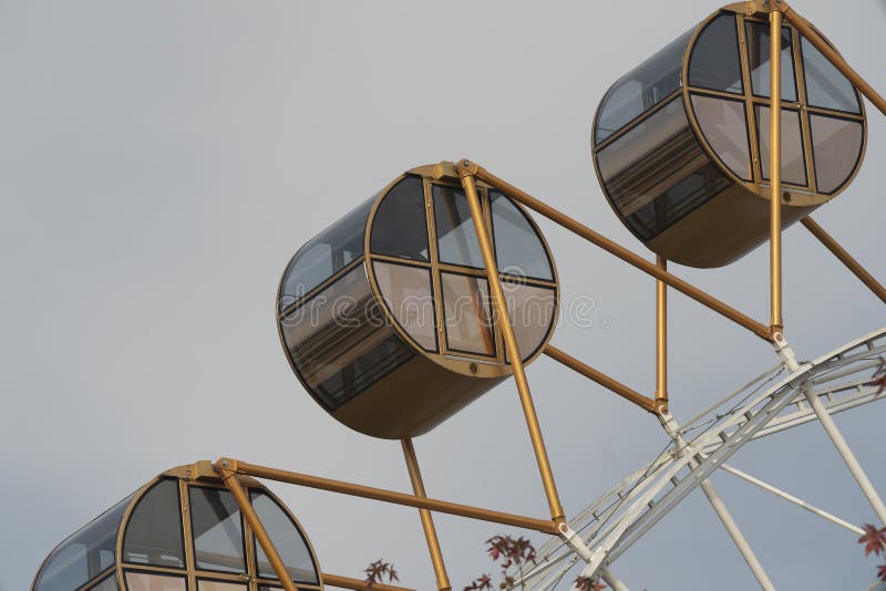 Ferris Wheel Booths on the Background of the Cloudy Sky. Stock Image ...