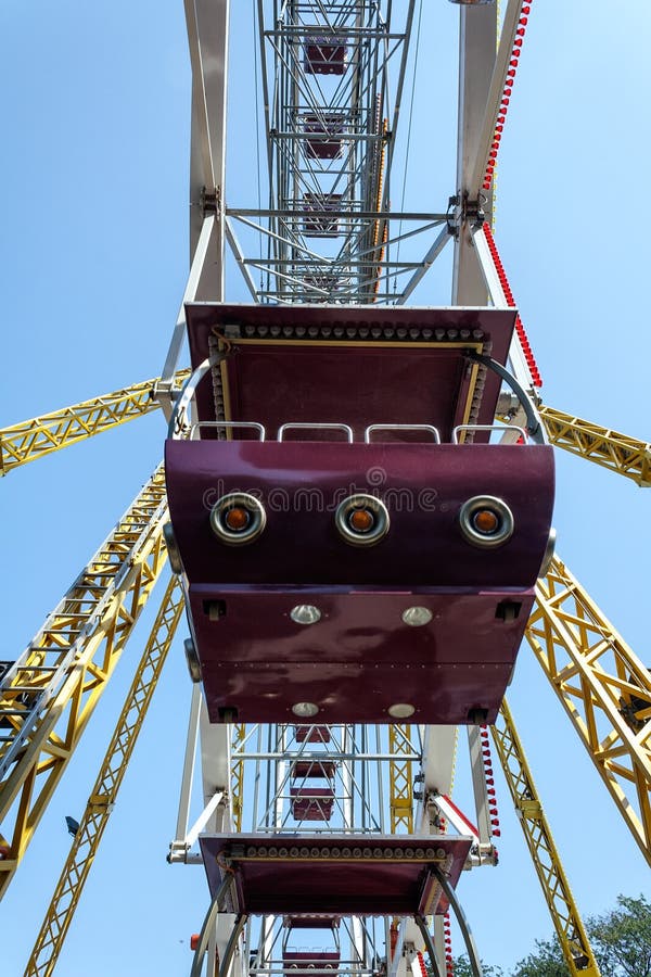Ferris Wheel Cabin Close-up Against Blue Sky Stock Photo - Image of ...