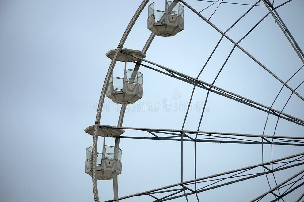 Ferris Wheel Cabins on the Seafront. Stock Photo - Image of cable, line ...