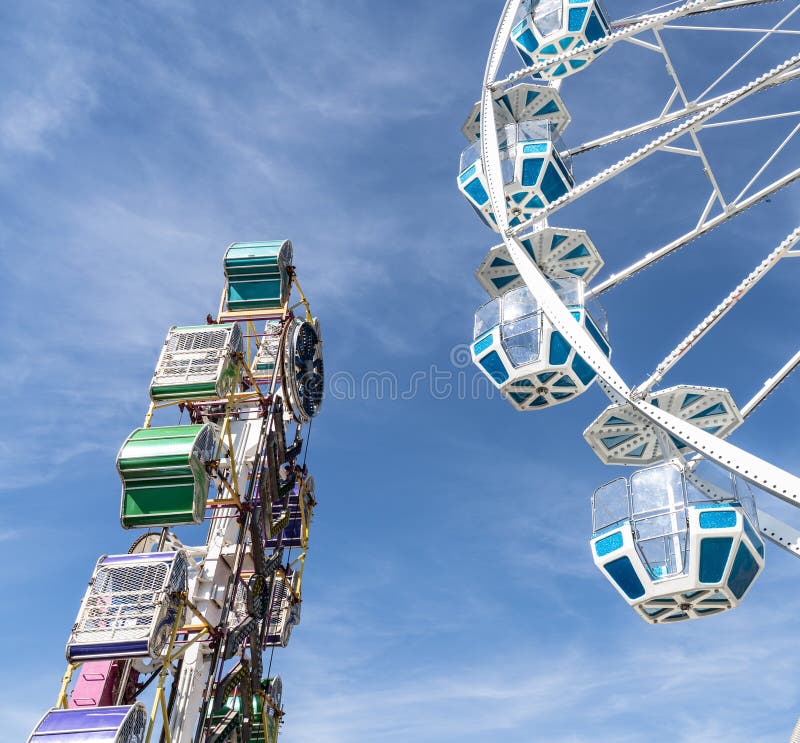 Ferris Wheel Against a Blue-sky Background Editorial Photo - Image of ...