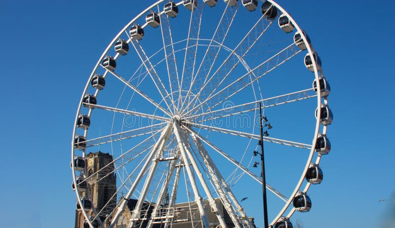 Ferris Wheel in the Central Square of Rotterdam Stock Image - Image of ...